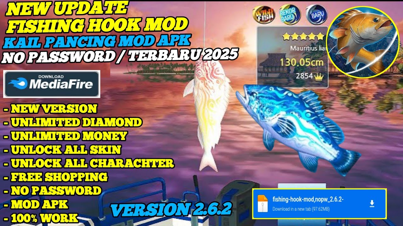 DOWNLOAD !! Kail Pancing Mod Apk Terbaru 2025 Versi 2.6.2- Fishing Hook ...