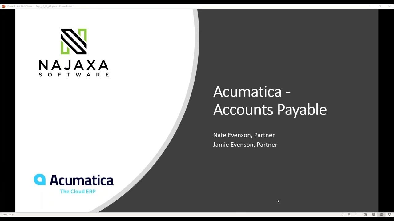 Najaxa Software - Acumatica Accounts Payable - YouTube