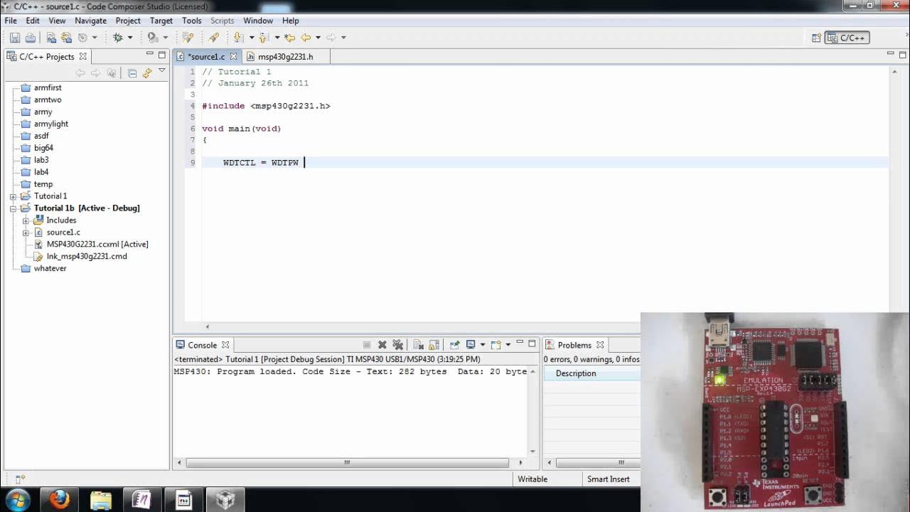 MSP430 Launchpad Tutorial 1: Blinking a led. - YouTube