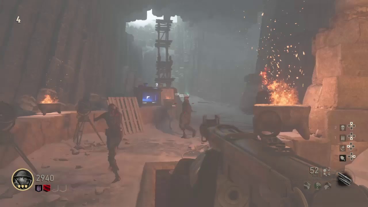Call of duty WW2 Zombie Secret chemin tortueux Sous la Glace Boss Final ...