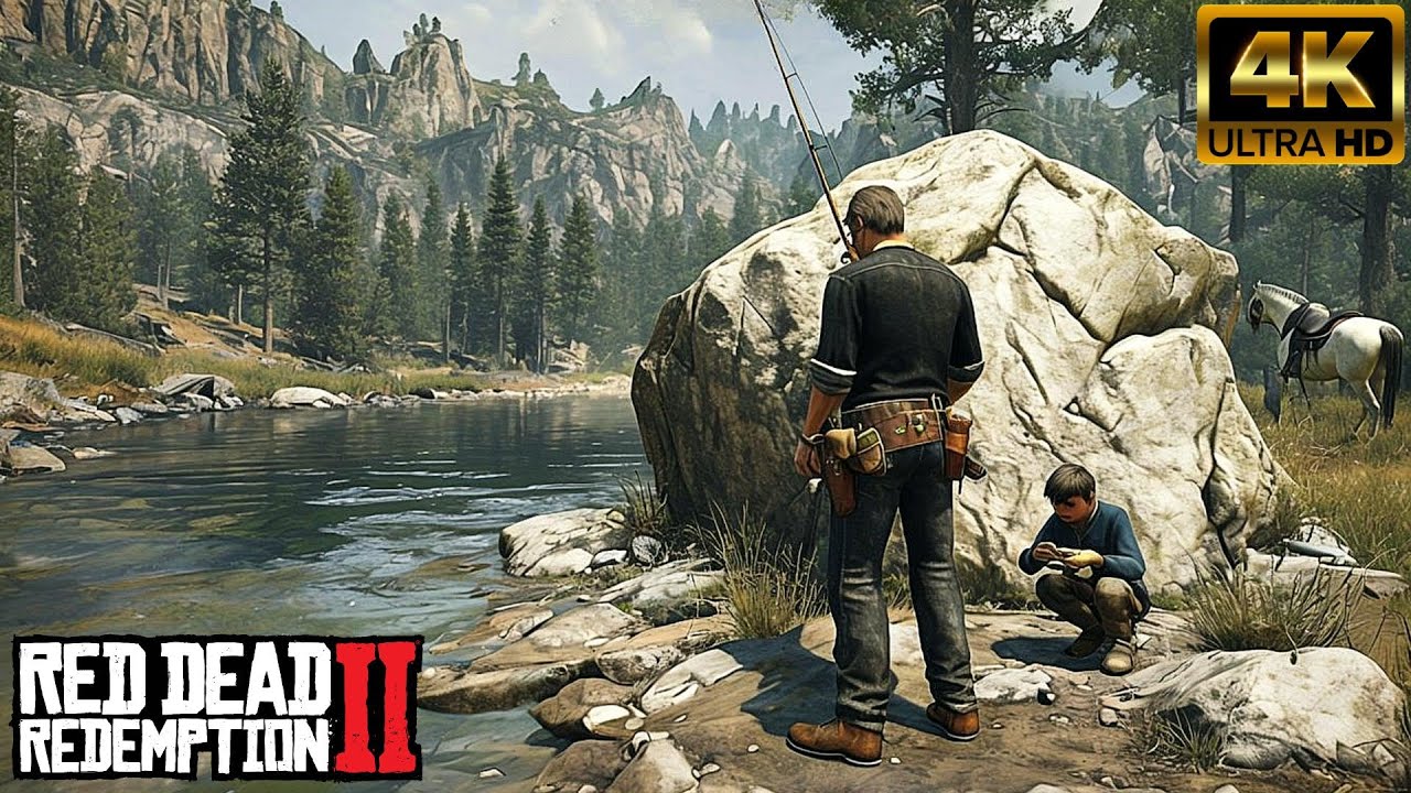 Let's teach a little kid how to fish! | RDR2 - YouTube