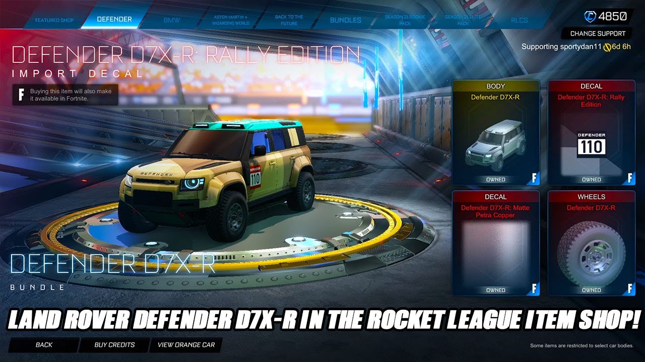 *NEW* Land Rover Defender D7X-R In The Rocket League Item Shop ...