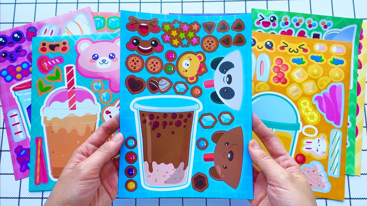 [PAPERDIY] 🎀 DECORATE STICKER BOOK WITH MILK TEA #sticker # stickerbook ...