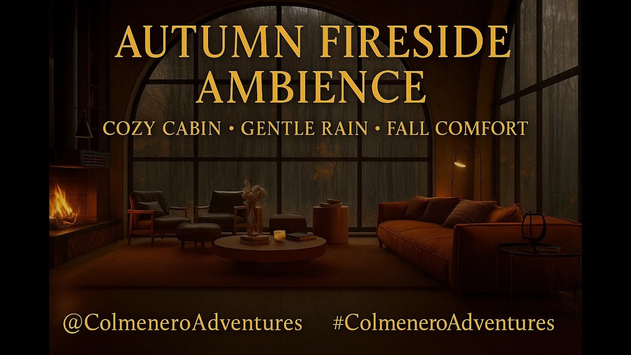 Autumn Fireside Ambience Cozy Cabin Soft Rainstorm Relaxing Fall Sounds ...