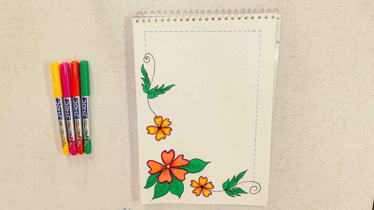 Quick And Easy Border Design For School | Cover Page Design For ...