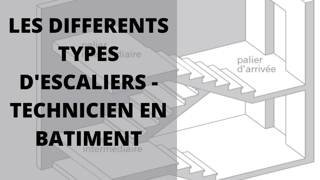 LES DIFFERENTS TYPES D'ESCALIERS - TECHNICIEN EN BATIMENT - YouTube