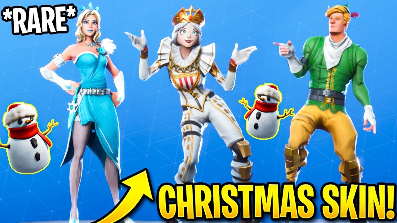 All Fortnite Rare CHRISTMAS SKINS.! *MISSION* (Codename E.L.F, Glimmer ...