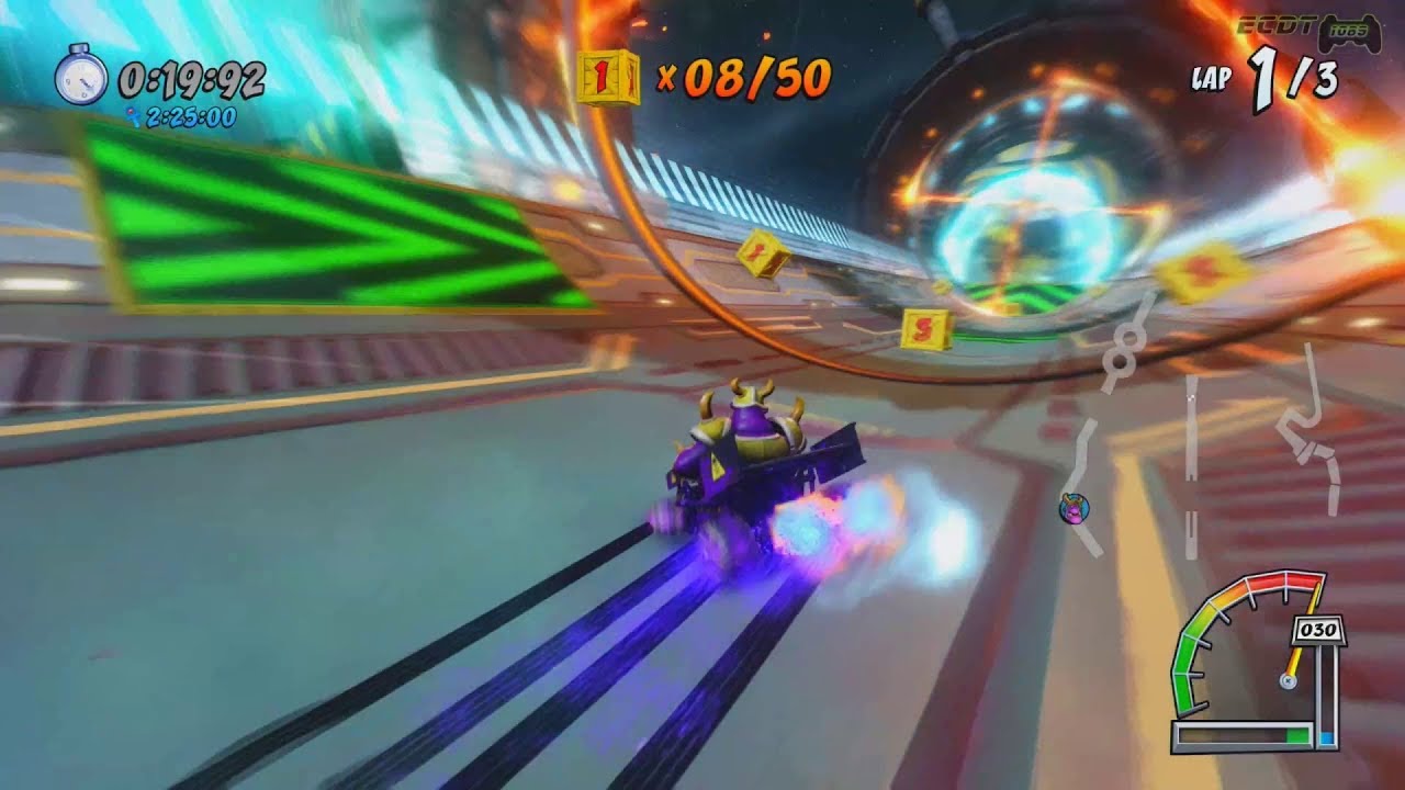 Crash Team Racing Nitro Fueled (Hard) - Hyper Spaceway Relic Race - YouTube