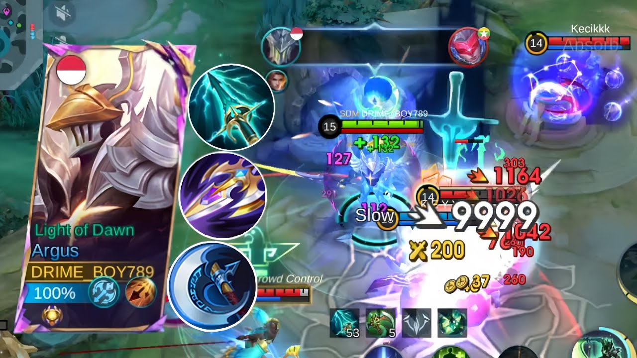 ARGUS AGGRESSIVE MODE DAMAGE NYA MENGGANAS BANGET CUY GAMEPLAY - MLBB (Mobile Legends Bang Bang ...