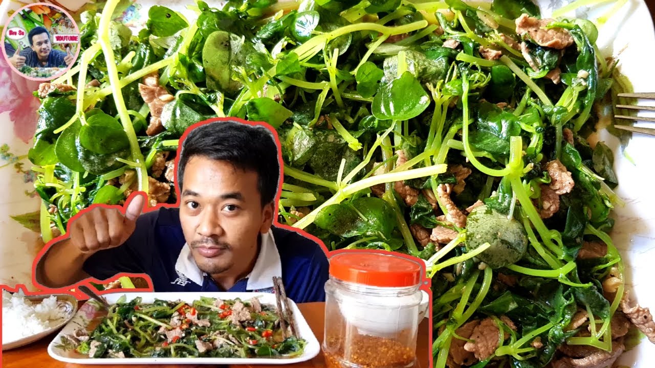 Amazing Eating and Cooking Beef Lok Lak with Fresh vegetables ...