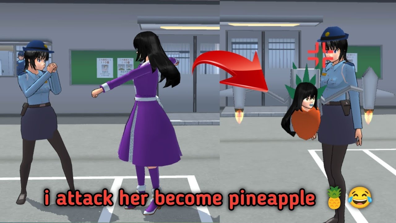 She attack police and become pineapple 🍍😂 - YouTube