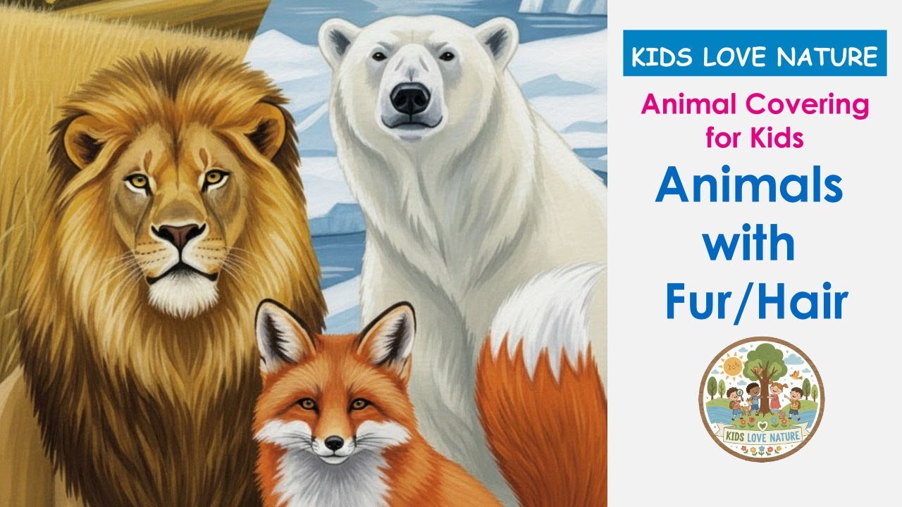 🦁 Animals with Fur or Hair for Kids | Animal Coverings for Kindergarten ...