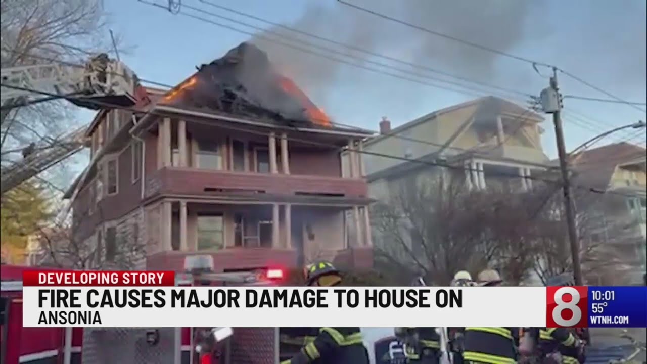 Fire causes major damage to house in Ansonia - YouTube