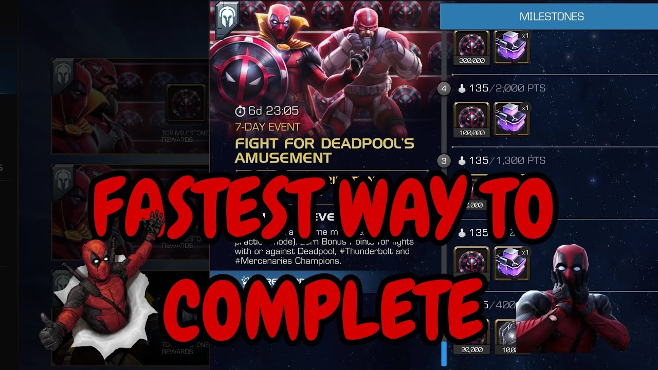 FASTEST WAY TO BEAT DEADPOOL'S AMUSEMENT EVENT IN MCOC!| MCOC | 2025 ...