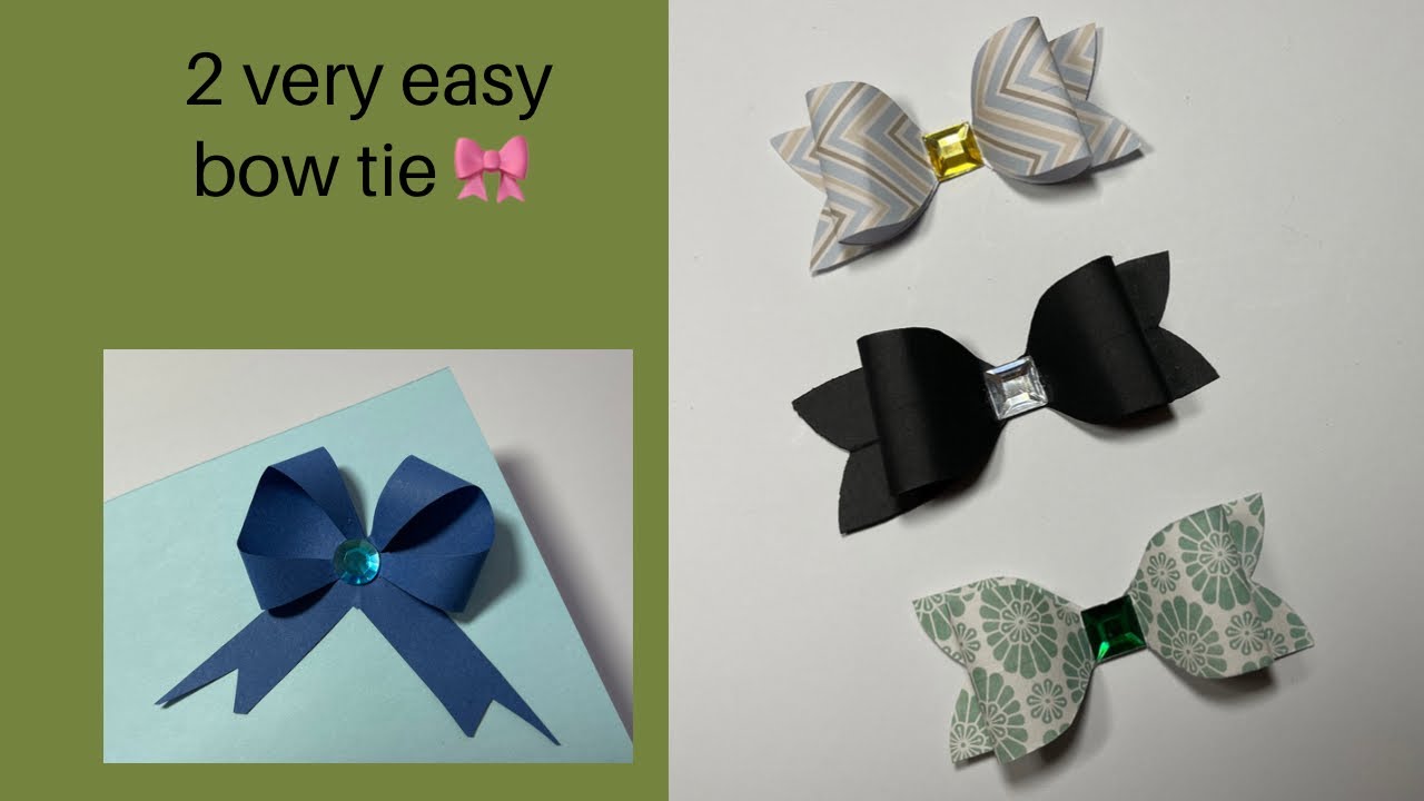 2 very Easy Paper Bow , paper bow tie simple and easy for gift wrapping ...