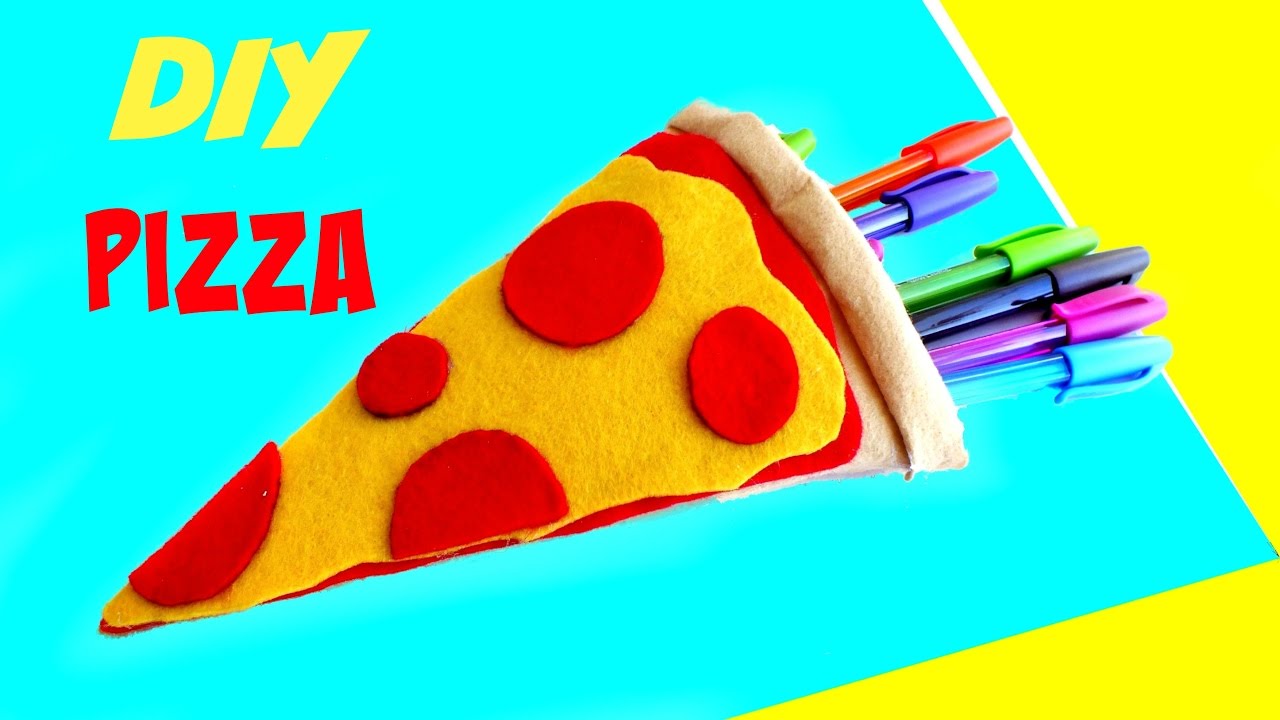 DIY PIZZA PENCIL CASE - Back to school supplies - YouTube