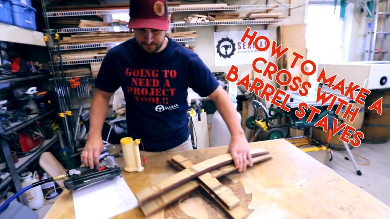 How to make a cross from barrel staves - YouTube
