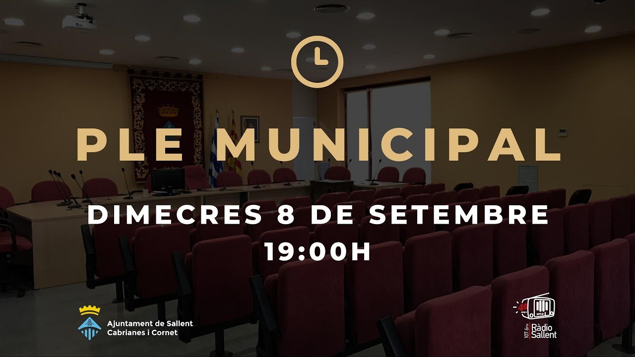 Ple Municipal Ordinari del 8 de setembre de 2021 - YouTube
