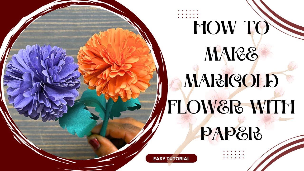 DIY Marigold Flower Craft | Easy Paper Flower Tutorial - YouTube