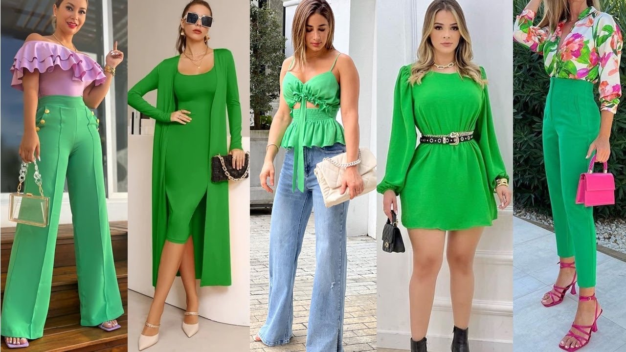 LINDOS ATUENDOS COMBINANDO EL COLOR VERDE\ ROPA DE MODA EN COLOR VERDE ...