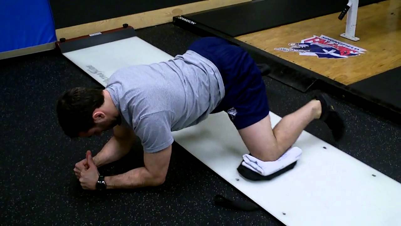 Kneeling Slideboard Groin Squeeze - YouTube