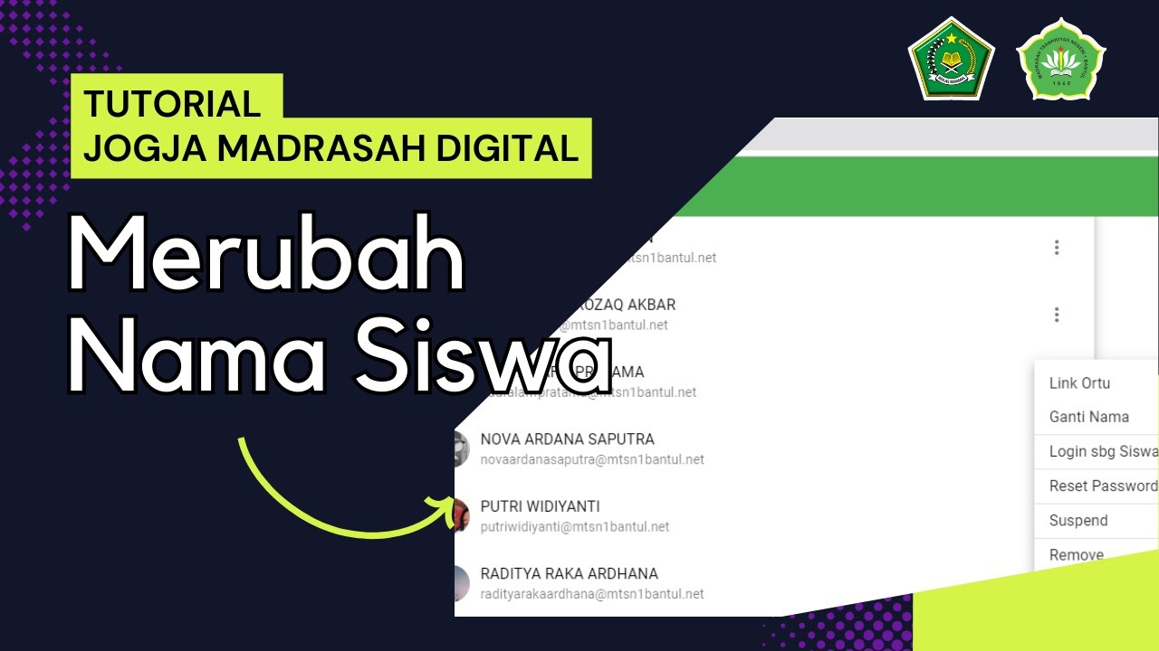 Tutorial Mengganti Nama Siswa JMD By Ceria - YouTube