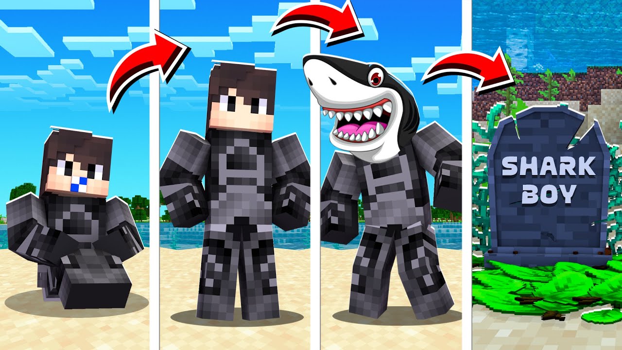CICLO DE VIDA DO SHARK BOY NO MINECRAFT! - YouTube