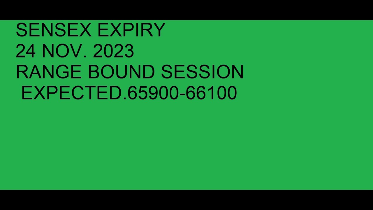 SENSEX EXPIRY LEVELS FOR 24 NOV 2023 ANOTHER RANGE BOUND SESSION, 65900 AND 66100 BREAKOUT ...