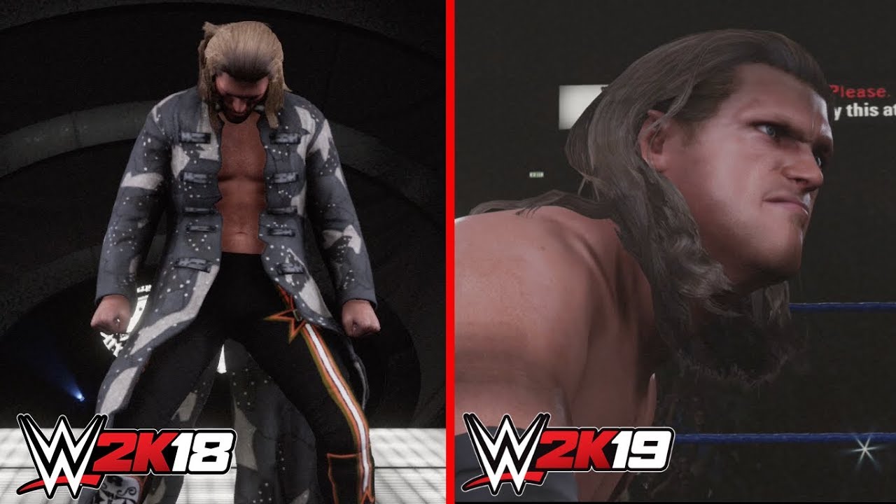 WWE 2K19 Edge Entrance Comparison (2K18 vs 2K19) - YouTube