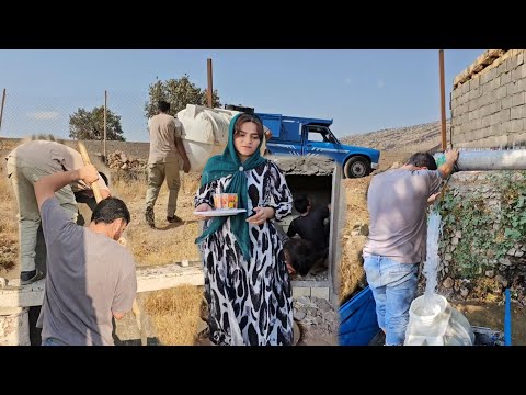 Rasoul brought a water tanker to the new house with Masoumeh's permission.