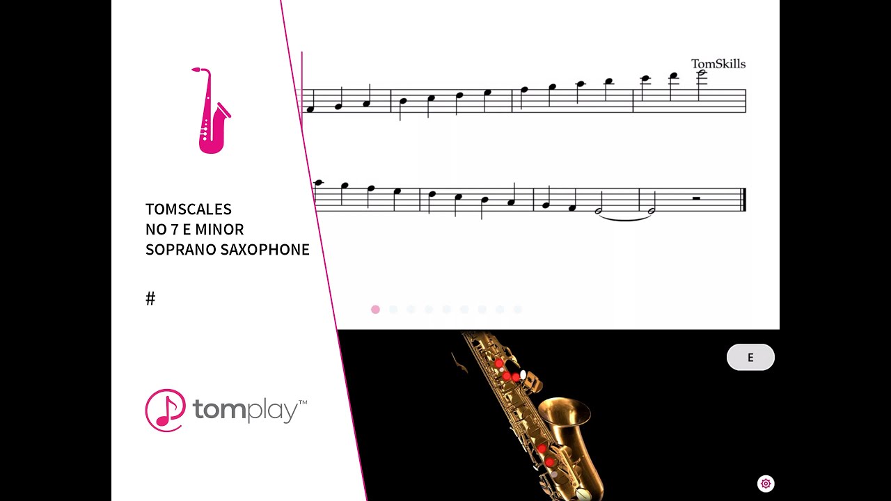 E Melodic Minor Soprano Saxophone Scale (Sheet Music and Backing Track ...