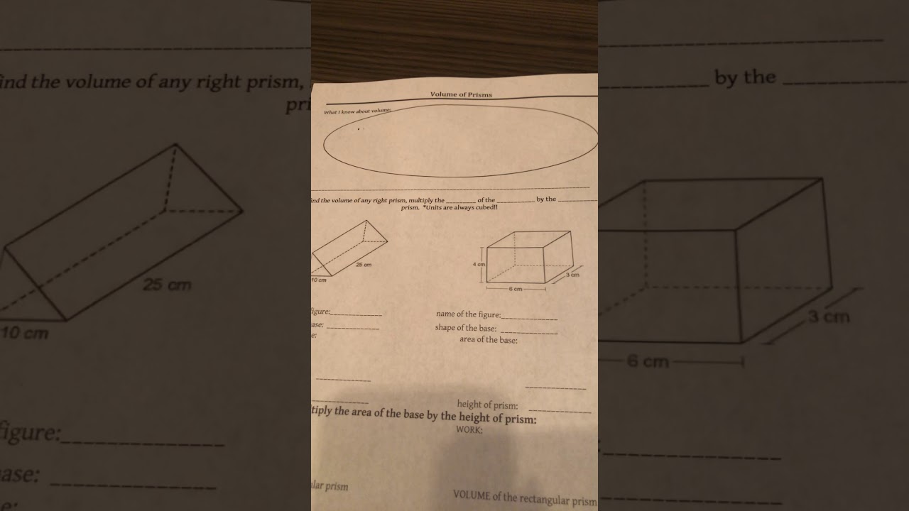 Volume of prisms notes - YouTube