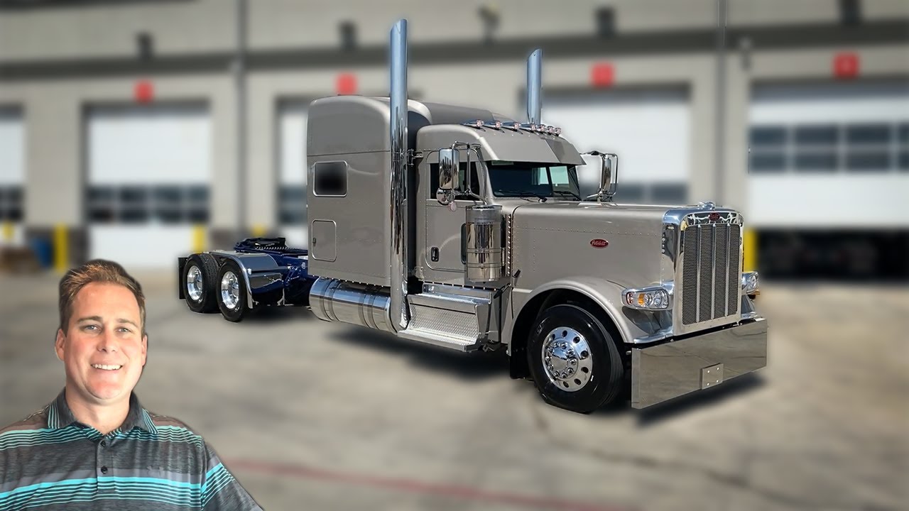 Brown with Blue Painted Frame 2021 Peterbilt 389 Custom - YouTube