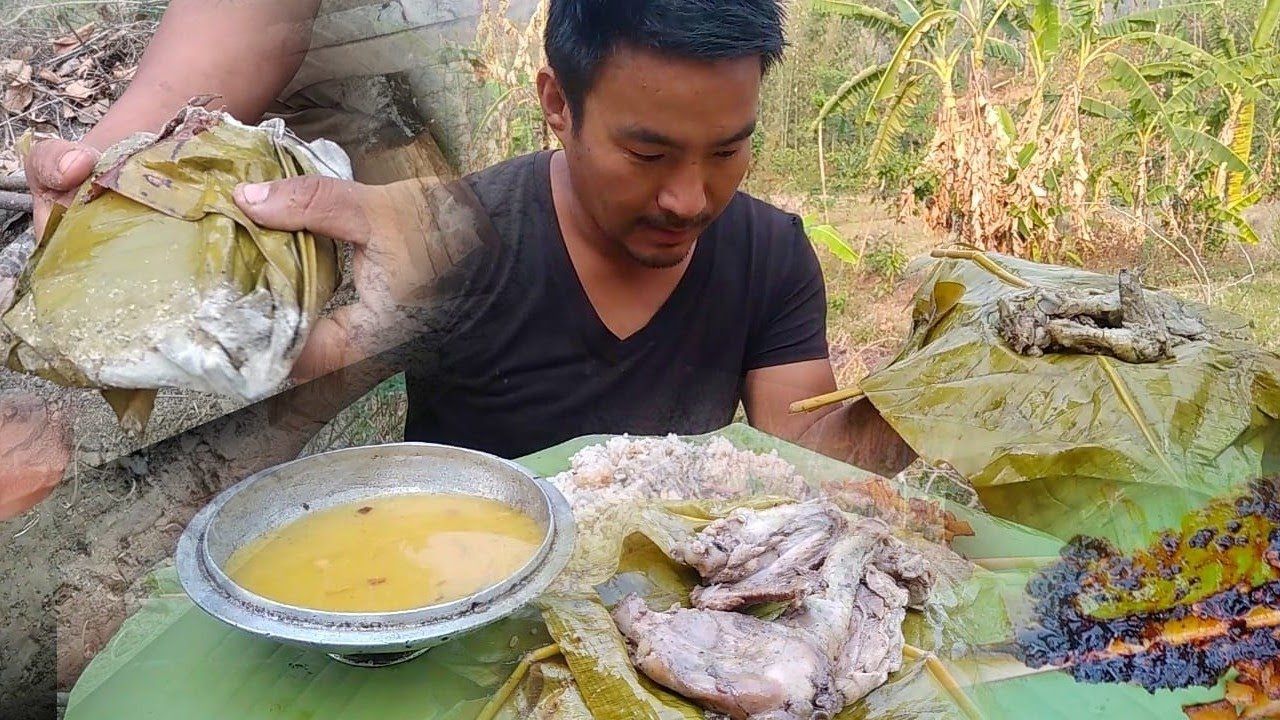 Naga || steamed chicken in banana leaf || supper tender chicken || Naga ...