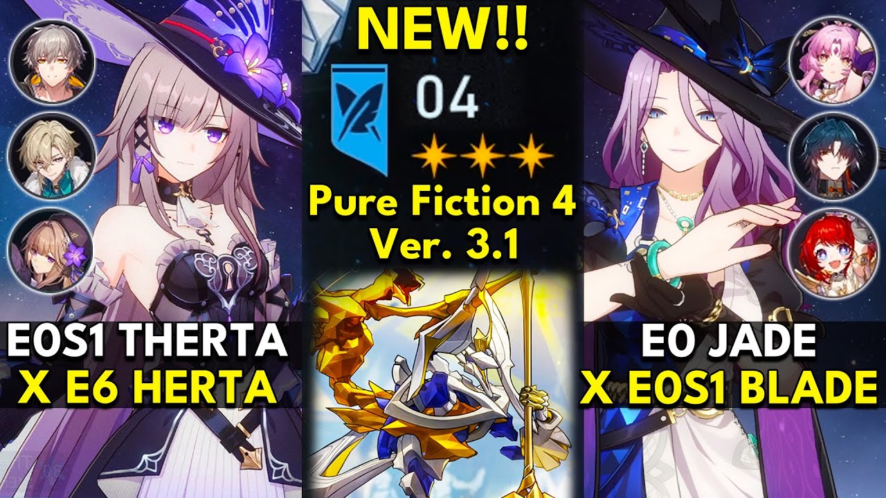 NEW Pure Fiction Floor 4 3 Stars | E0S1 The Herta x Herta & E0 Jade x ...
