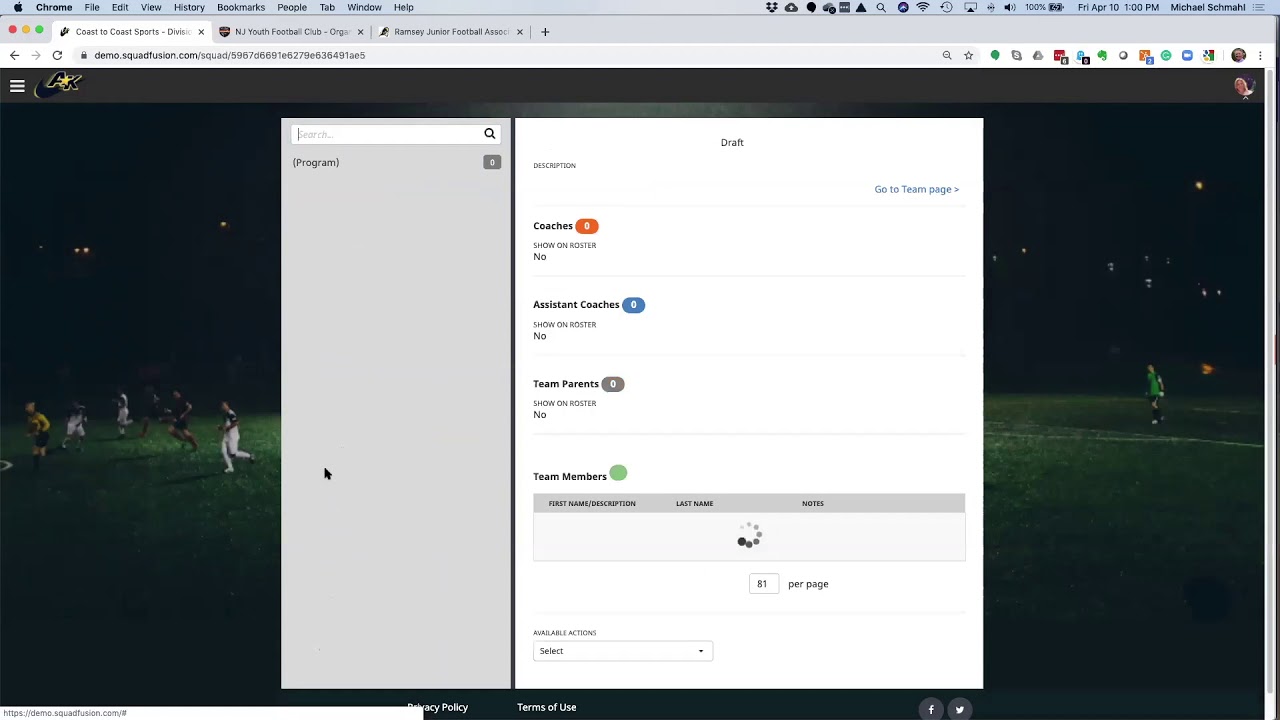 SquadFusion Demo - Programs and Rosters - YouTube