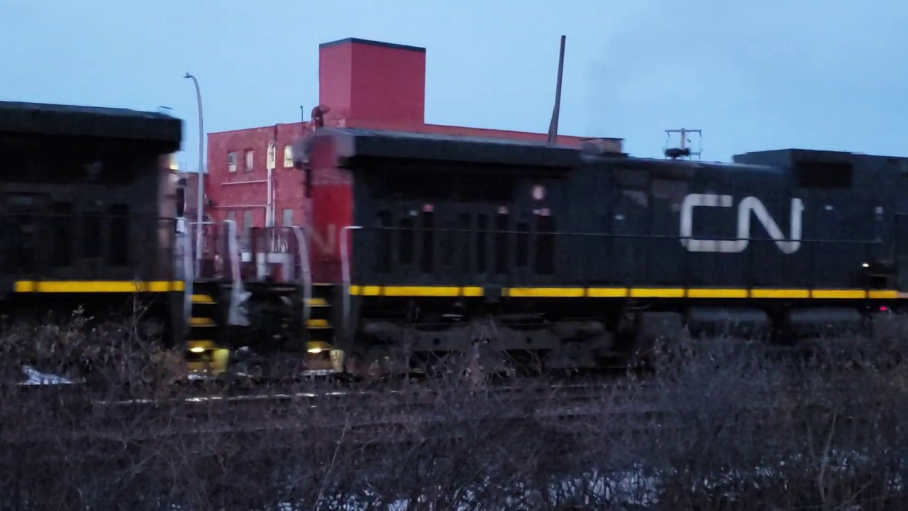 TRAINS CN 3 Diesel Lash Up Hauls General Freight at Dorval Ramps Near ...