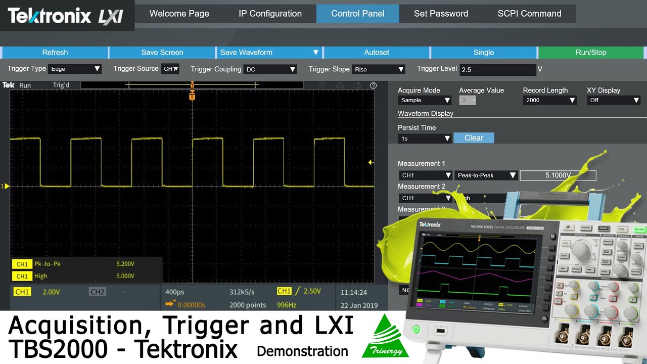 EP.4 สาธิตการใช้งานออสซิโลสโคป TBS2000 Acquisition Trigger และ LXI l Tektronix l Trinergy ...