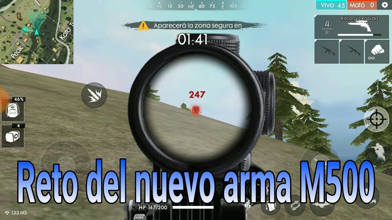 RETO CON EL NUEVO ARMA(revolver) M500 EN FREE FIRE - YouTube