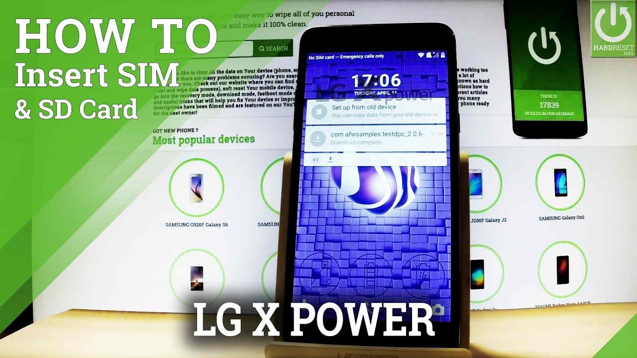 How to Insert SIM & SD in LG X Power - Set Up SIM and SD Card - YouTube