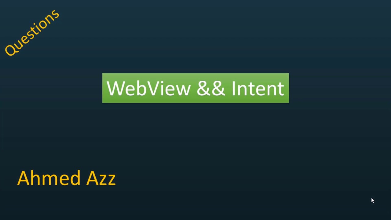 WebView & Intent - YouTube
