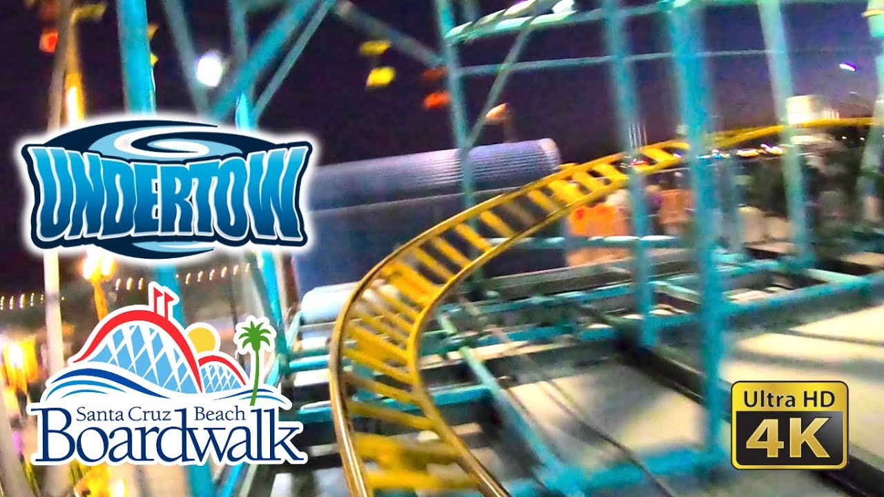 2022 Undertow Spinning Roller Coaster On Ride Night Time Ultra HD 4K ...