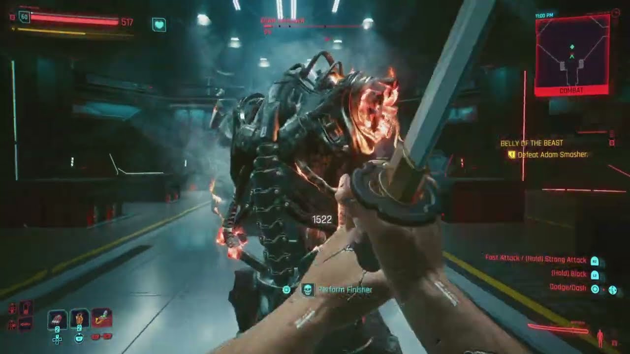 Cyberpunk 2077 Adam Smasher Boss Fight 2.0 - YouTube