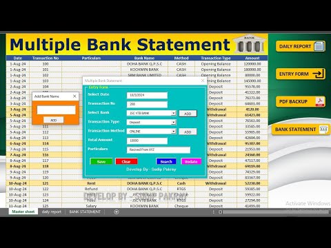 Create Multiple Bank Statement Just One Click.... Multiple Bank ...
