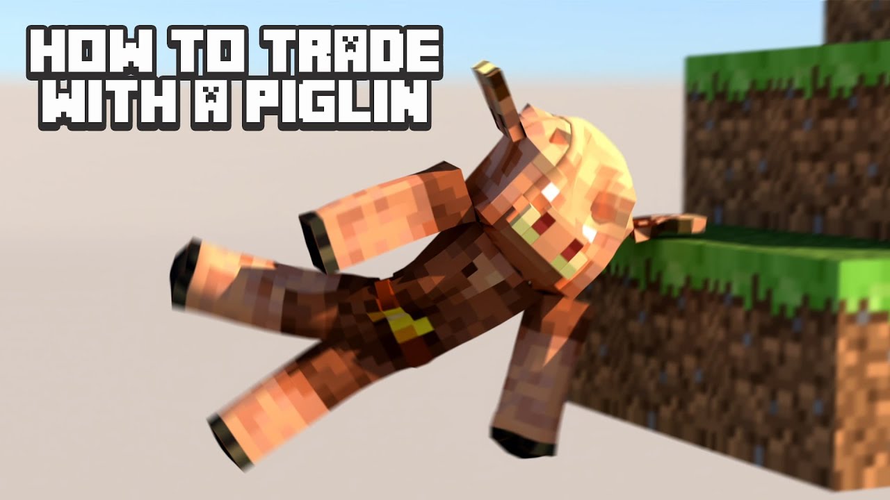 How to trade with a Piglin [Jelly Piglin ] Minecraft - YouTube