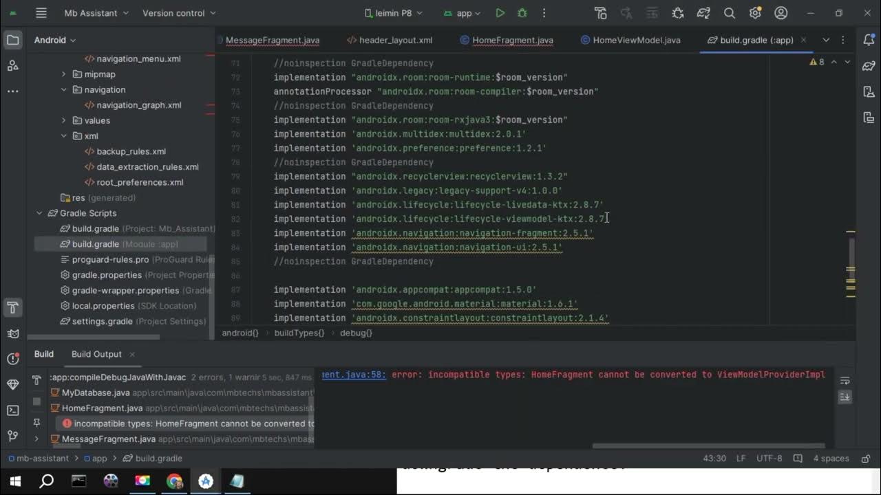 error: incompatible types: HomeFragment cannot be converted to ...
