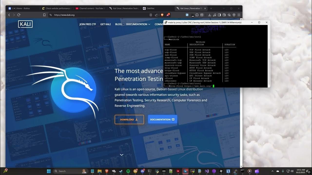 LzSec / downs kali linux!! / BEST C2 BOTNET 2025 - YouTube