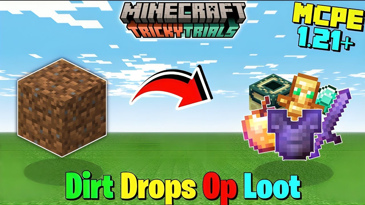MINECRAFT but dirt gives Overpowered items - YouTube