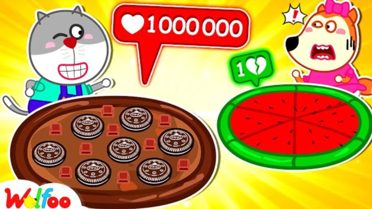 Pizza Chocolate o Sandía, ¿Cuál Le Gusta a Lucy y Kasper? 🍉 Desafío Cocina Por Wolfoo 🍫 Wolfoo ...