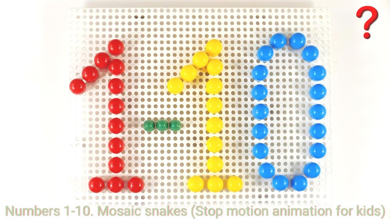 Numbers 1-10. Mosaic snakes (Stop motion animation for kids) - YouTube
